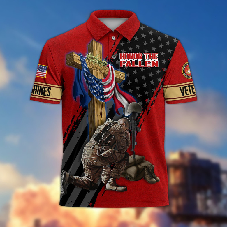 Premium Honor The Fallen US Veterans Polo Shirt - Monsterry