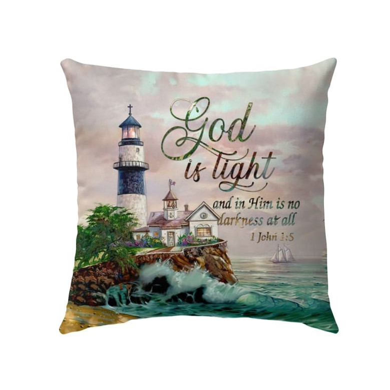 Bible Verse Pillow - Jesus Pillow - Lighthouse, Blue Ocean - Gift For ...
