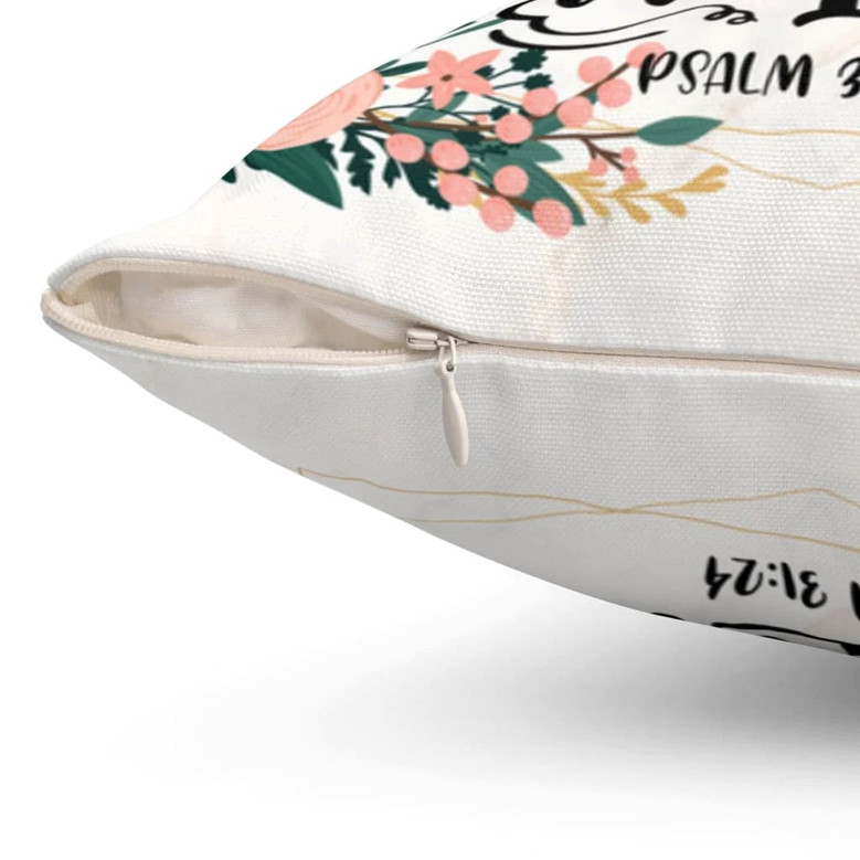 Jesus Pillow - Be Strong And Take Heart Psalm 31:24 Bible Verse Pillow ...