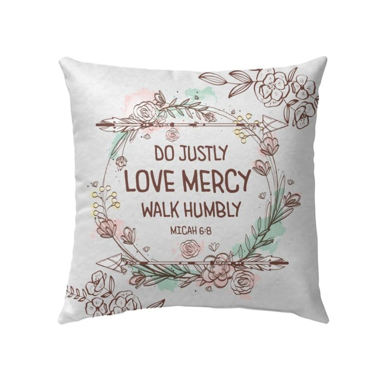 Jesus Pillow - Bible Verse Pillow - Do Justly Love Mercy Walk Humbly ...