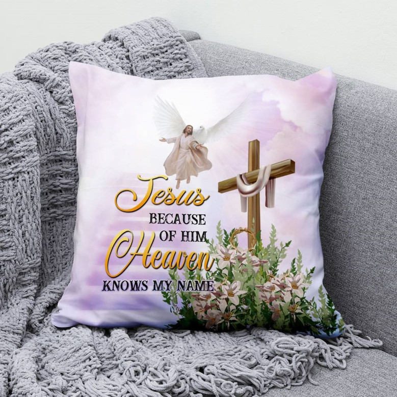 Jesus Pillow - Christian, God's Wings, Wooden Cross Pillow - Gift For ...