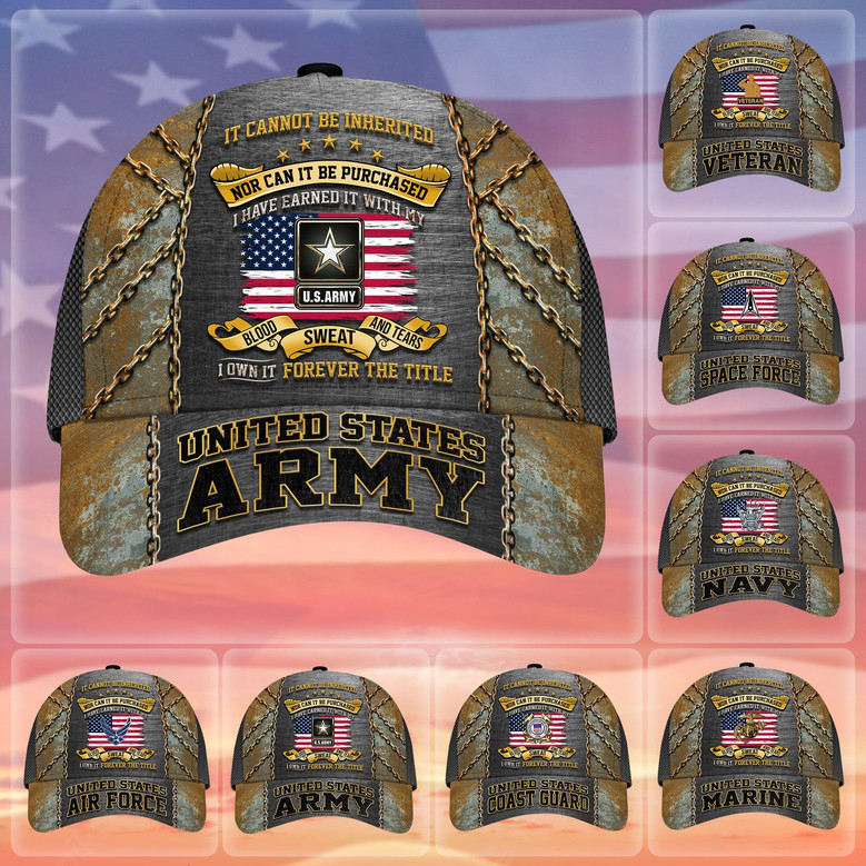 Premium I Have Earned It With My Blood Sweat And Tears US Veteran Cap - Monsterry