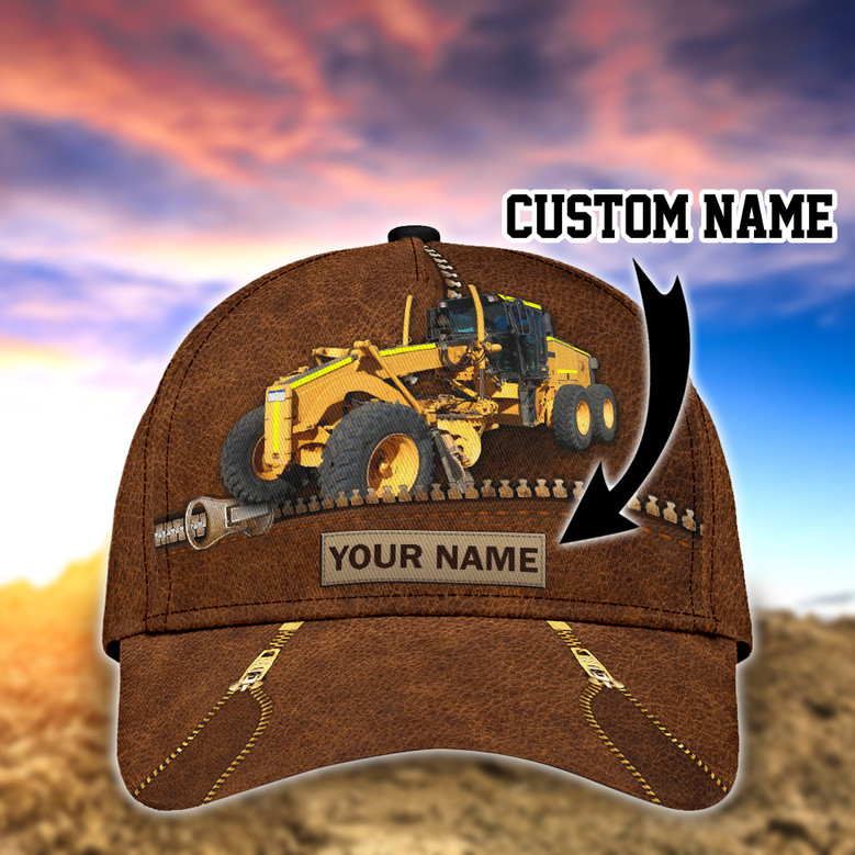 Custom With Name Excavator Heavy Equipment Classic Cap, Cool Baseball ...