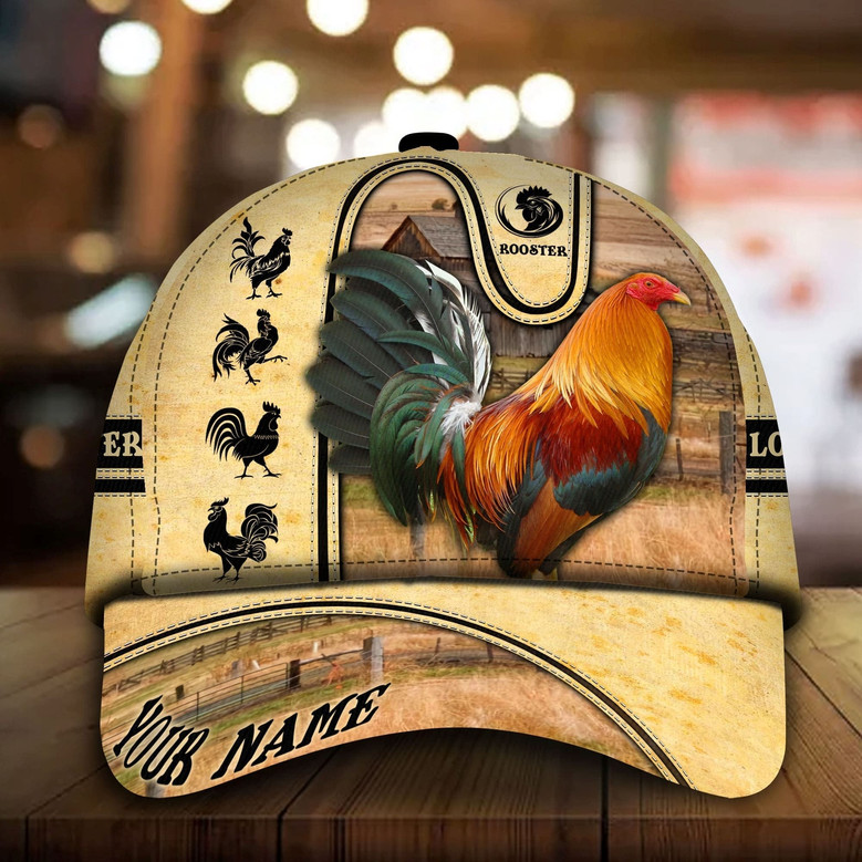 Personalized Full Print The Coolest Love Rooster Cap, Rooster Hats For ...