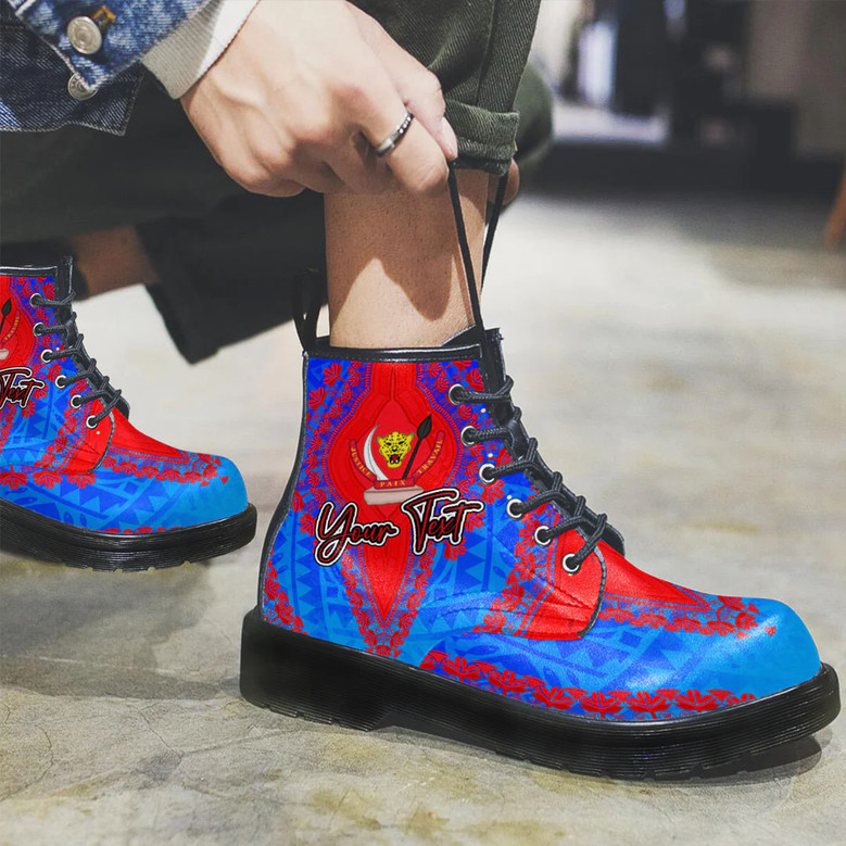Democratic Republic Of The Congo Leather Boots Vintage African Dashiki ...