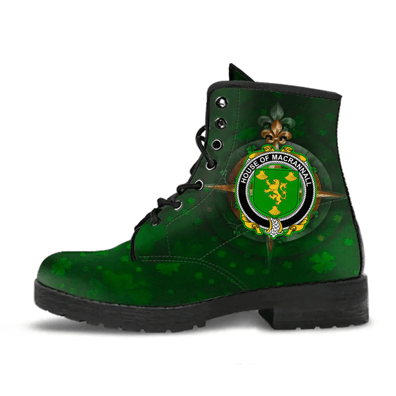 House of MACRANNALL REYNOLDS Irish Family Crest Leather Boots Celtic ...