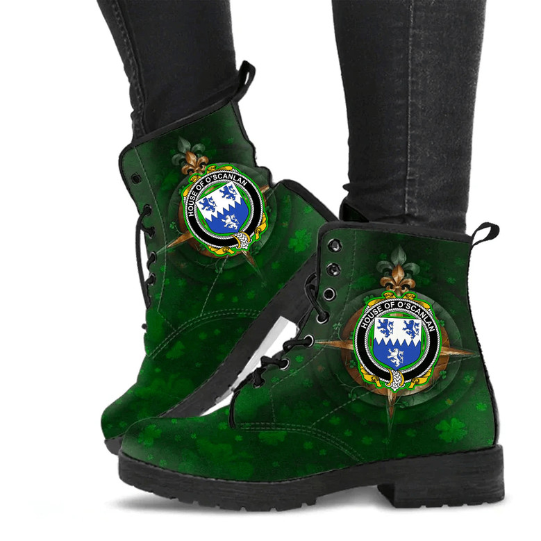 House of O SCANLAN Munster Irish Family Crest Leather Boots Celtic ...