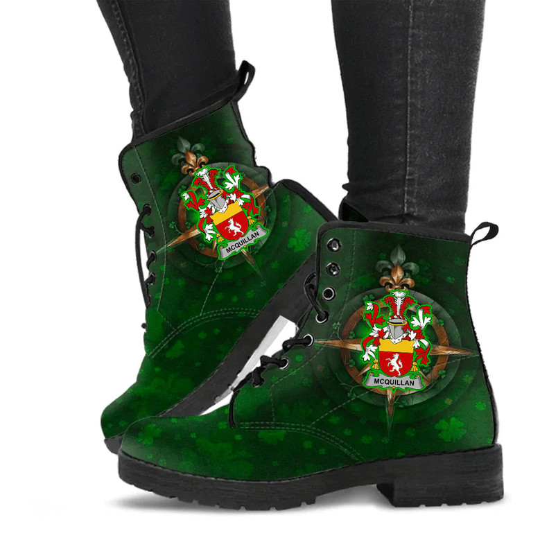 Quillan or McQuillan Irish Family Crest Leather Boots Celtic Irish ...
