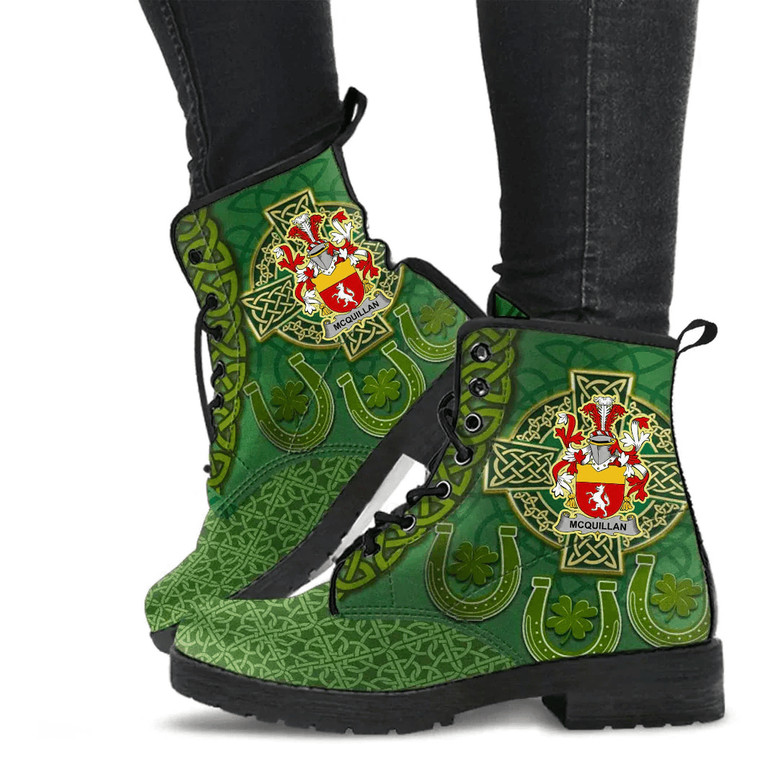 Quillan or McQuillan Irish Family Crest Leather Boots Ireland Celtic ...