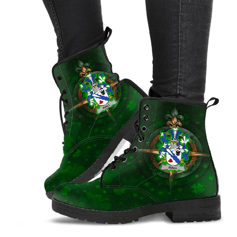Riall or Ryle Irish Family Crest Leather Boots Celtic Irish Compass ...