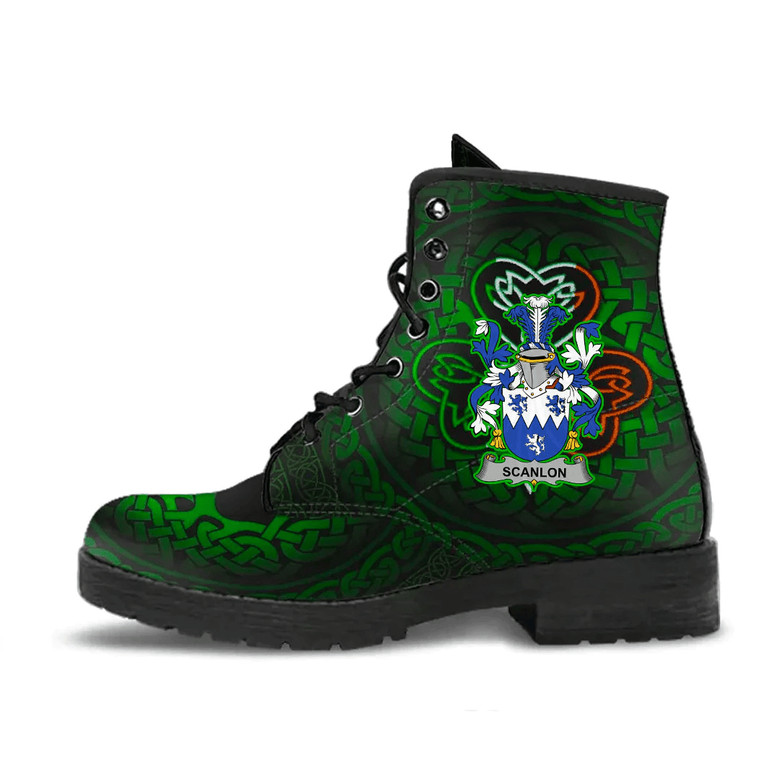 Scanlon or O Scanlan Irish Family Crest Leather Boots Irish Celtic ...