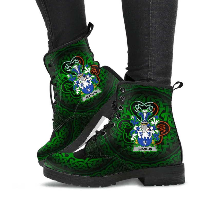 Scanlon or O Scanlan Irish Family Crest Leather Boots Irish Celtic ...