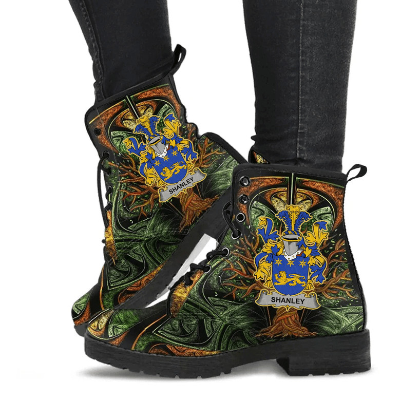 Shanley or McShanly Irish Family Crest Leather Boots Tree Of Life ...