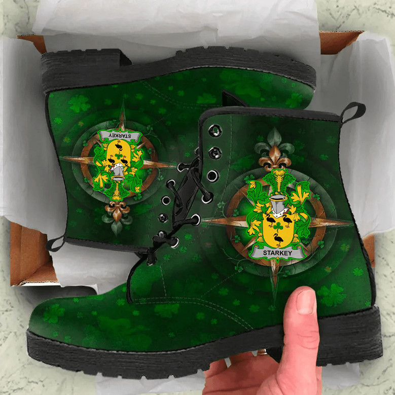 Starkey Irish Family Crest Leather Boots Celtic Irish Compass ...