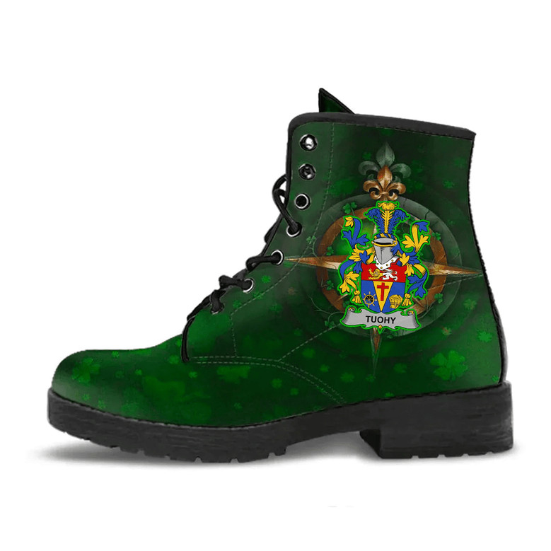 Tuohy or O Toohey Irish Family Crest Leather Boots Celtic Irish Compass ...