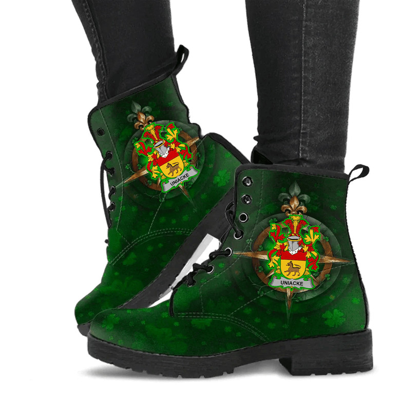 Uniacke Irish Family Crest Leather Boots Celtic Irish Compass ...