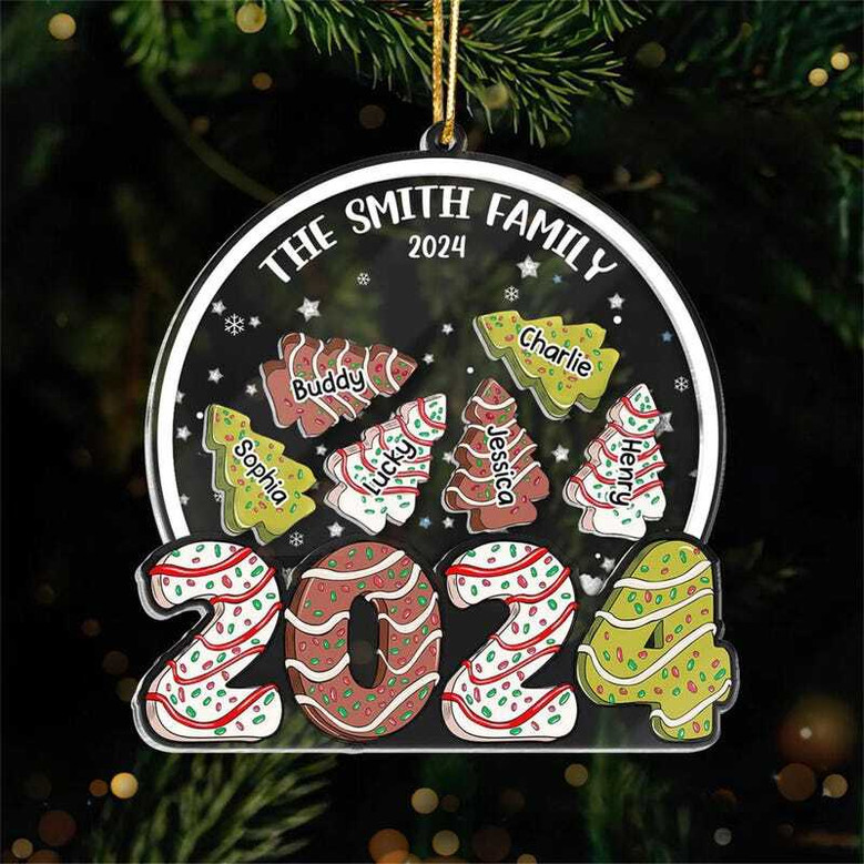 Personalized Family Shaker Ornament - Christmas 2024 - Monsterry