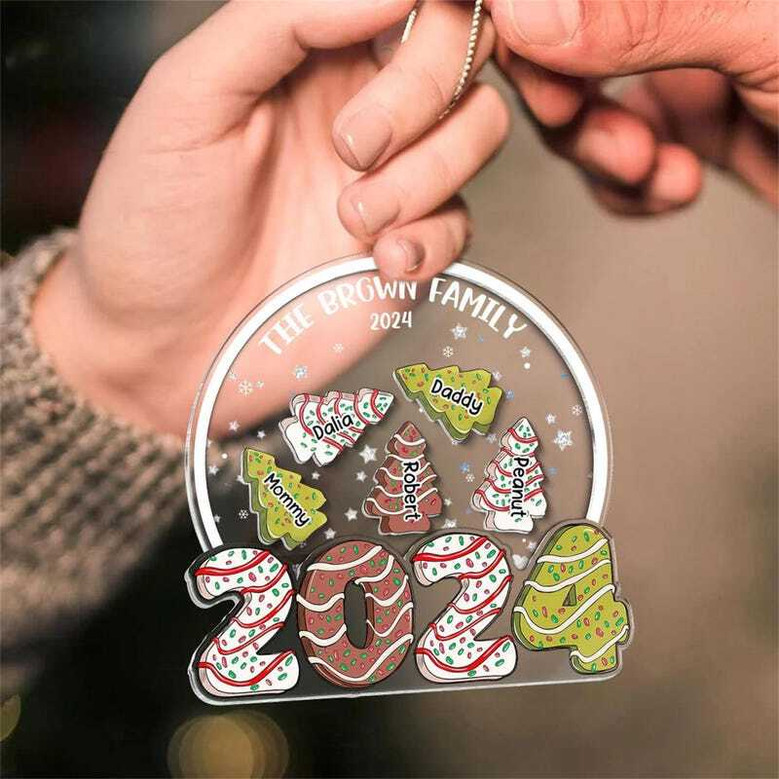 Personalized Family Shaker Ornament - Christmas 2024 - Monsterry