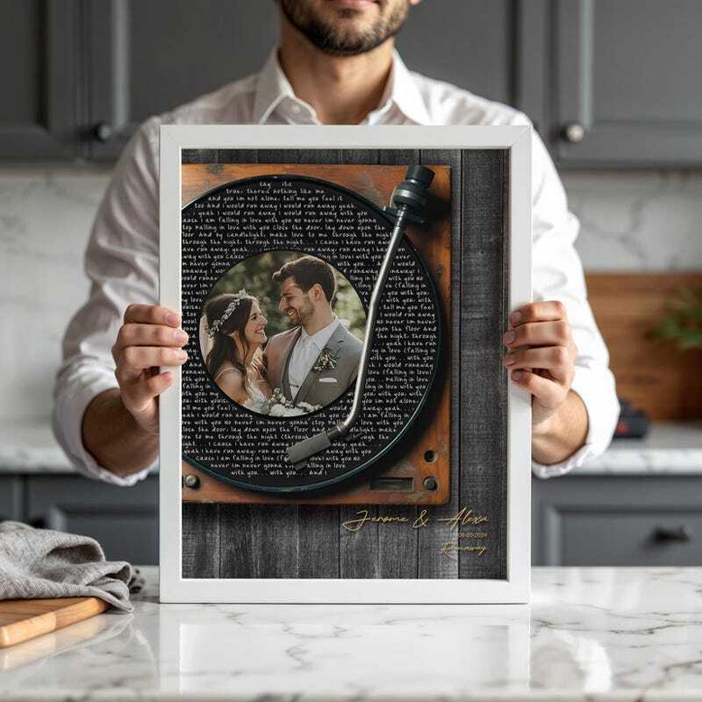 Romantic Canvas Art - Your Song Lyrics & First Dance Photo Keepsake ...