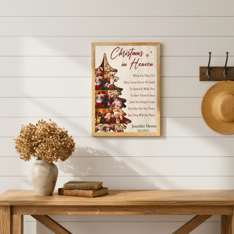 Christmas In Heaven Custom Memorial Photo Collage Canvas