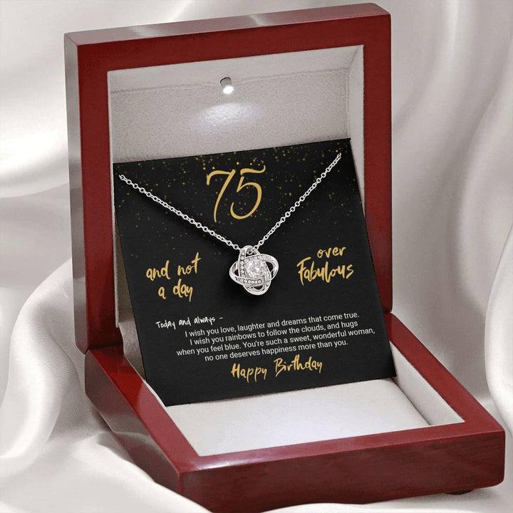 75th Birthday T For Women 75th Birthday Jewelry Love Knot Necklace