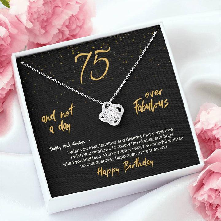 75th Birthday T For Women 75th Birthday Jewelry Love Knot Necklace