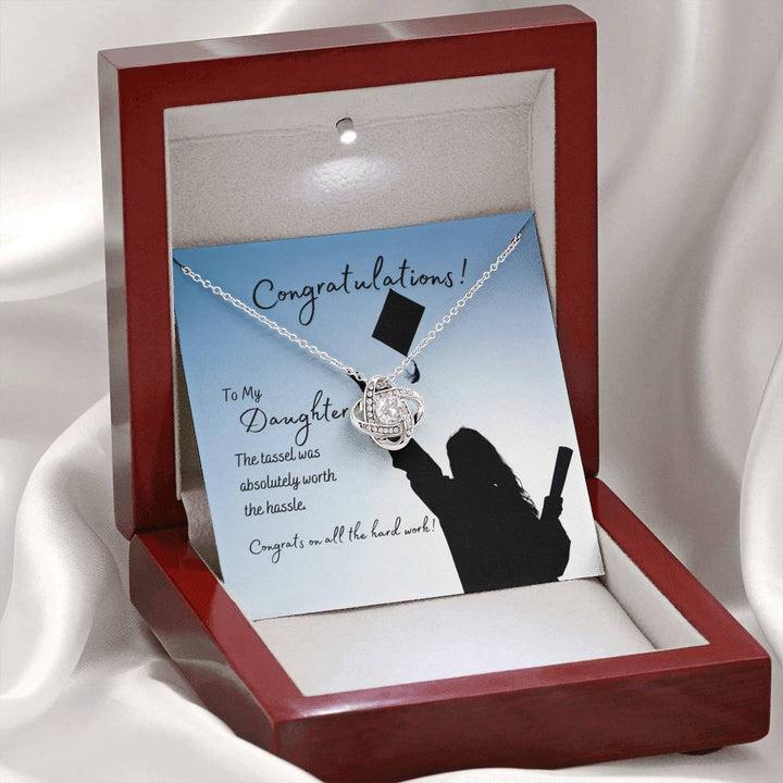 Graduation Congratulations "Tassel Worth The Hassle" Love Knot Necklace ...
